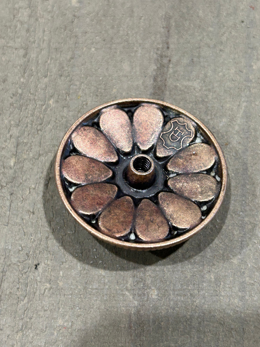 1.5” Decorative Antique Copper Stone Concho – High Desert Conchos