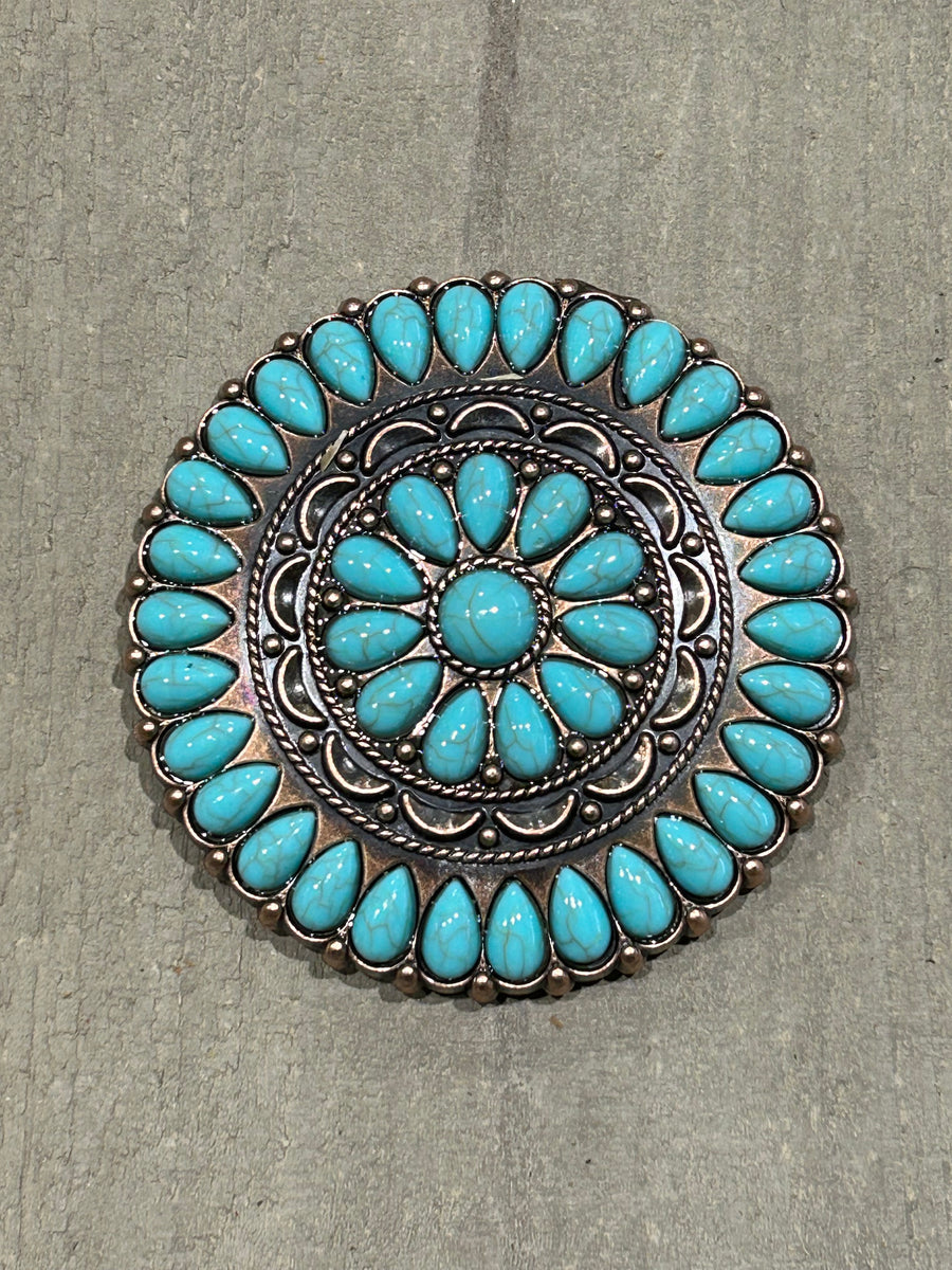 3” Decorative Antique Copper Stone Concho – High Desert Conchos