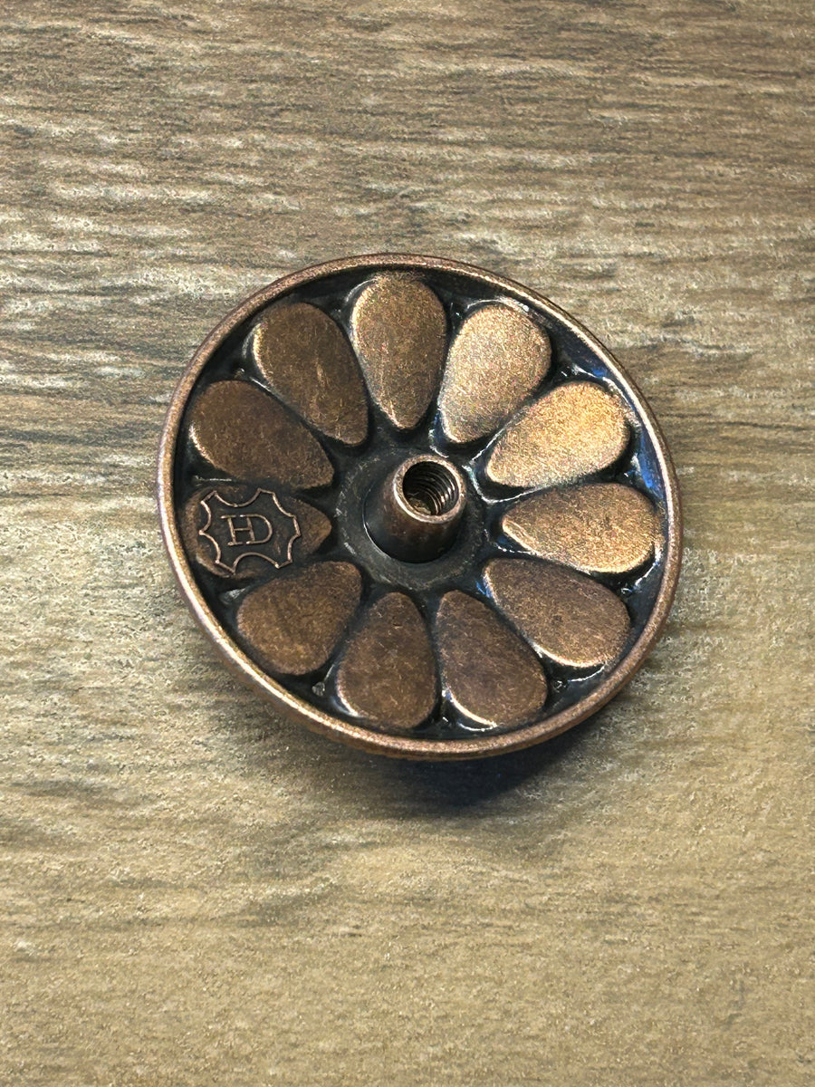 1.5” Decorative Antique Copper Stone Concho with Fuchsia Stones – High ...