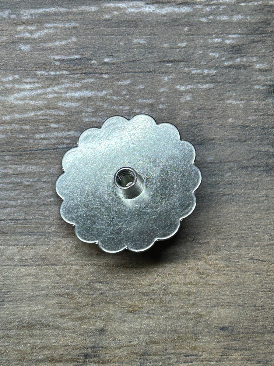 1.25” Antique Nickel scalloped concho with turquoise stone – High ...