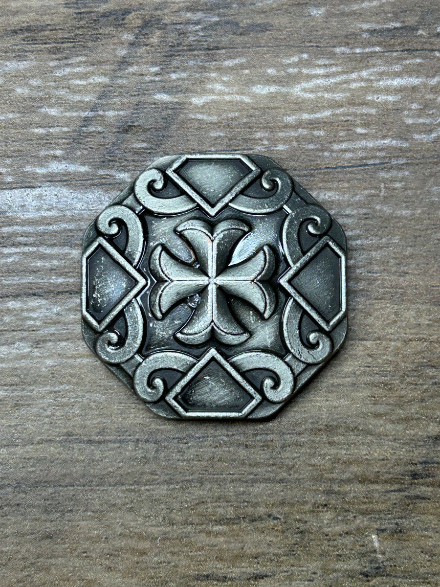 1.5" Antique Silver Cross Concho – High Desert Conchos
