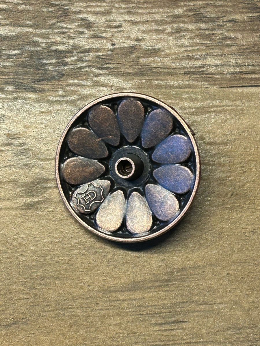 1.5” Decorative Antique Copper Stone Concho with White Stones – High ...