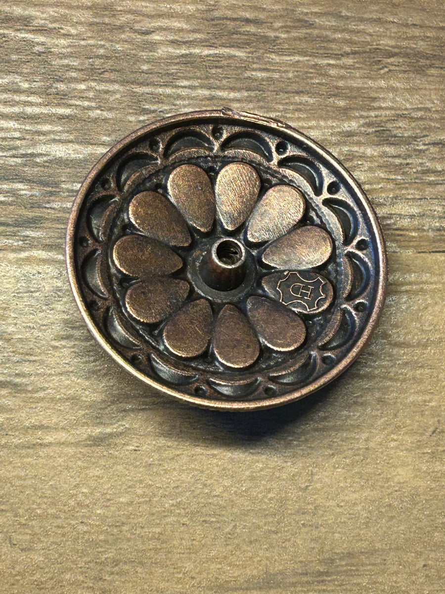 2” Decorative Antique Copper with Fuchsia Stone Concho – High Desert ...