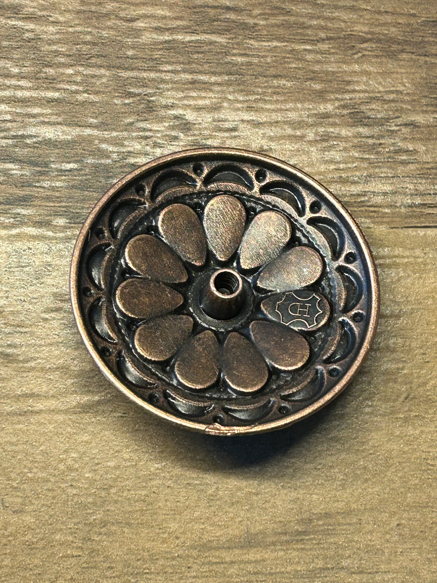 2” Decorative Antique Copper with White Stone Concho – High Desert Conchos