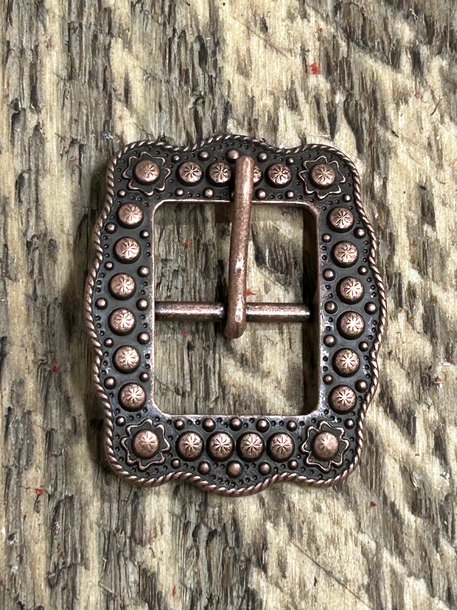3/4" Antique Copper Scalloped Berry Buckle – High Desert Conchos